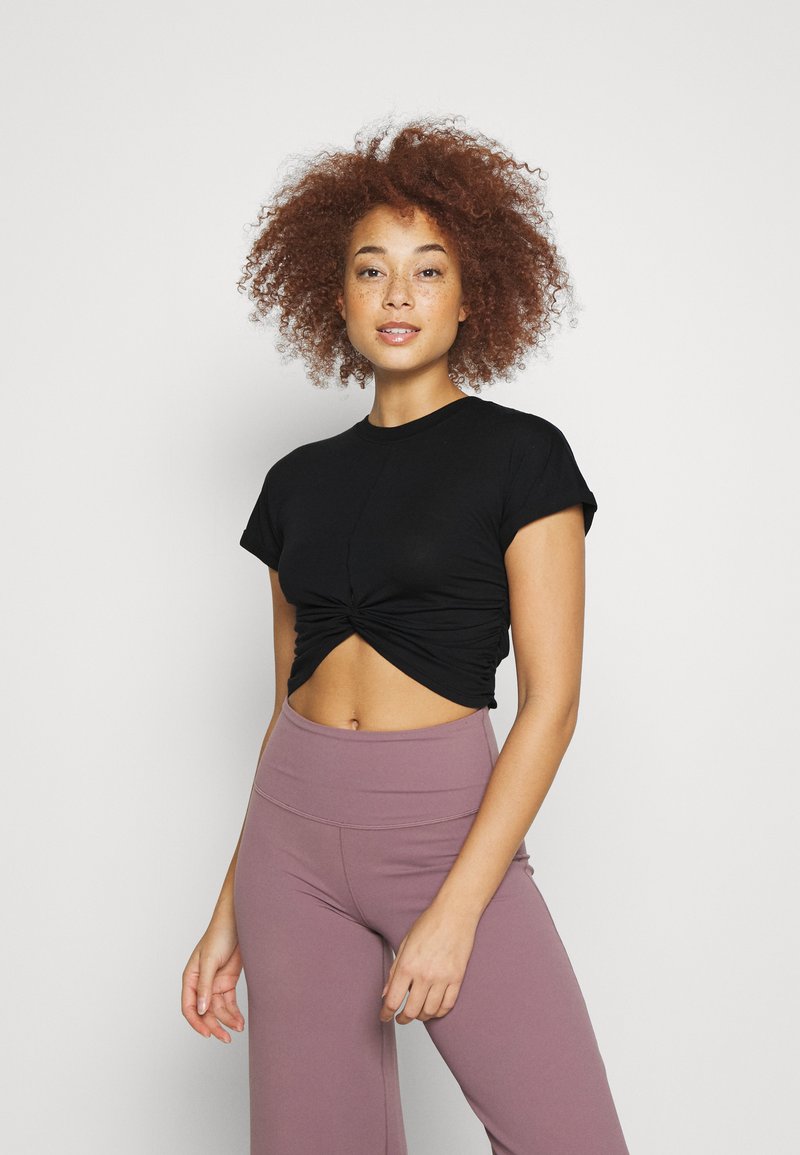 Cotton On Body SIDE GATHER TWIST FRONT TEE - Camiseta básica - black/negro - Zalando.es