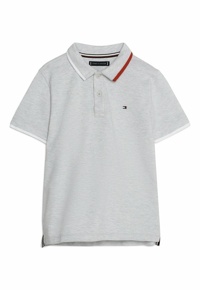 Tommy Hilfiger FLAG TIPPING - Poloshirt - new light grey heather/hellgrau-meliert - Zalando.de