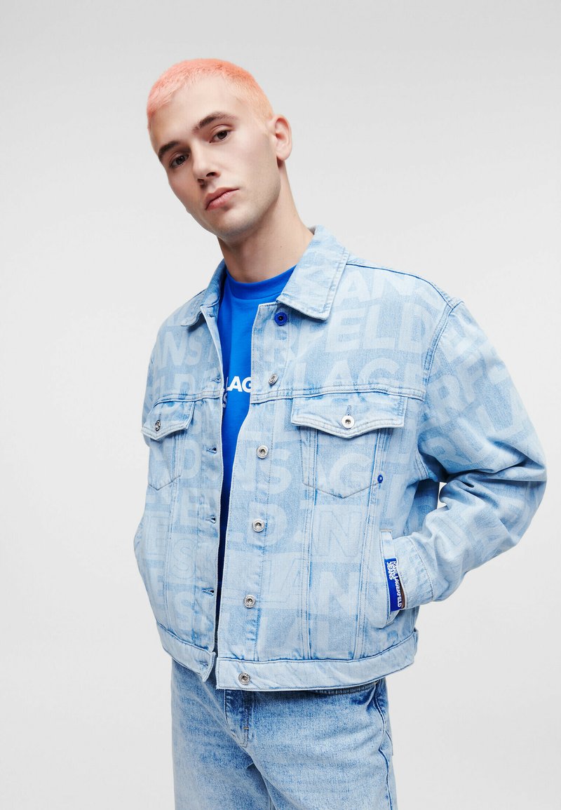 Karl Lagerfeld Jeans LASER LOGO - Jeansjacke - light blue stone lazer ...