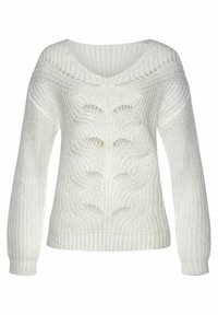 LASCANA AJOUR - Jumper - creme/white - Zalando.co.uk