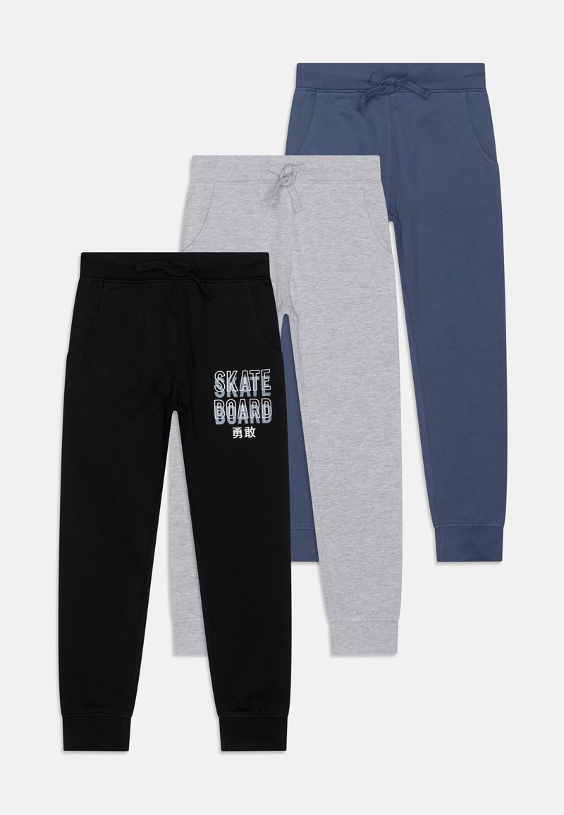 Friboo UNISEX 3 PACK - Tracksuit bottoms - black/blue/grey/black - Zalando