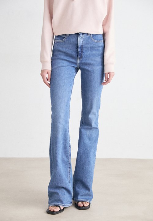 Calvin Klein Jeans AUTHENTIC FRONT SPLIT - Bootcut-farkut - denim dark ...