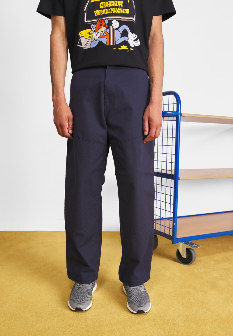 Carhartt WIP WIDE PANEL PANT - Cargohose - dark navy rinsed/dunkelblau ...