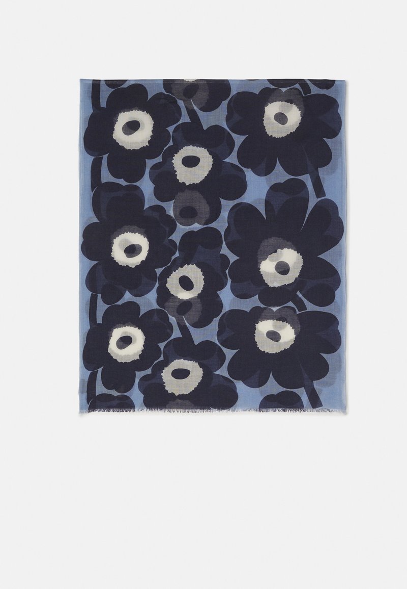 Marimekko FIORE UNIKKO - Scarf - dark navy/light blue/black/dark blue ...
