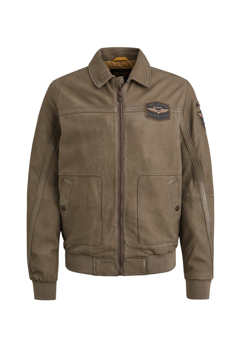PME Legend SUMMER HUDSON - Leather jacket - brindle/brown - Zalando