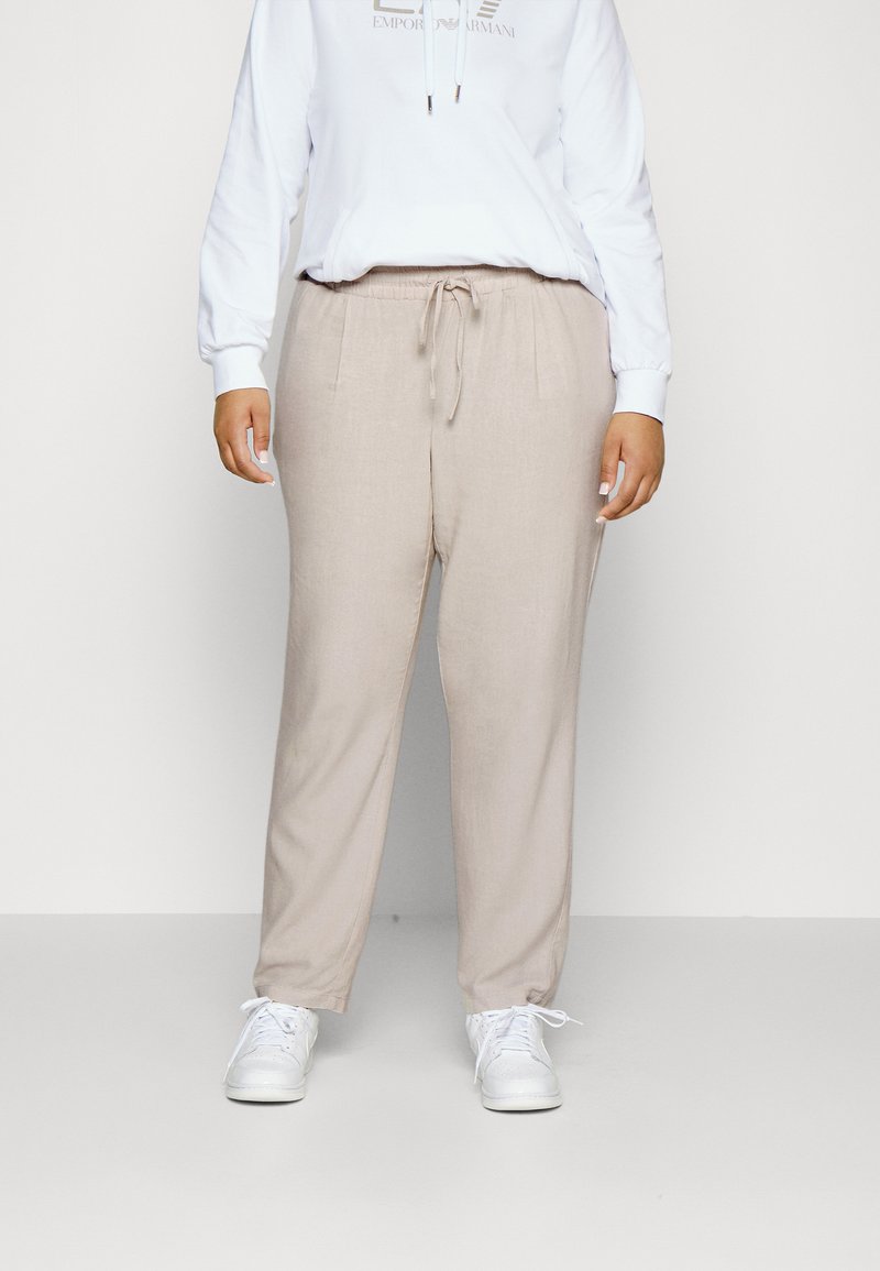 Vero Moda Curve VMJESMILO ANKLE PANTS - Trousers - silver lining/silver ...