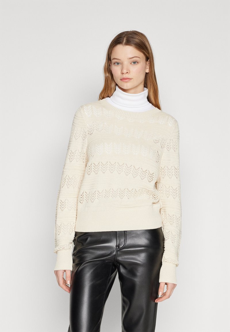 VILA VICATTIA POINTELLE - Jumper - birch/off-white - Zalando