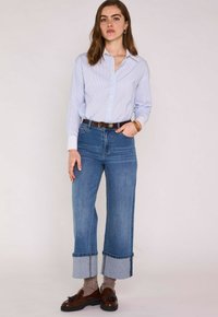 Maison 123 ROMA TRESSE CROP - Jean droit - stone used/stone - ZALANDO.FR