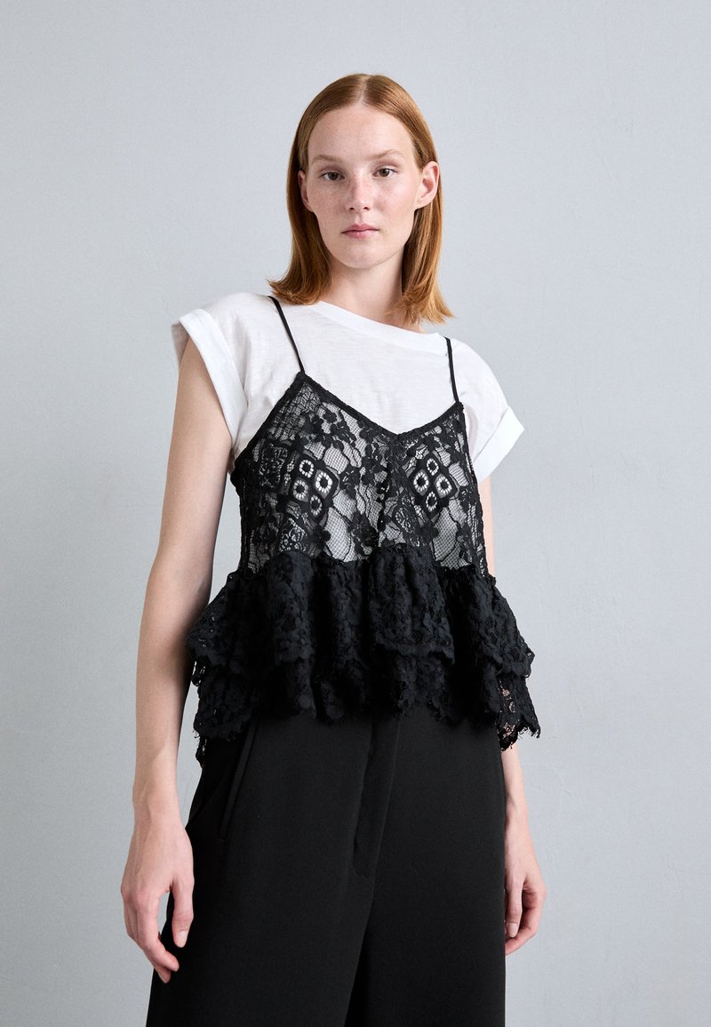 Cinq à Sept SAMANTHA - Print T-shirt - white/black/black - Zalando