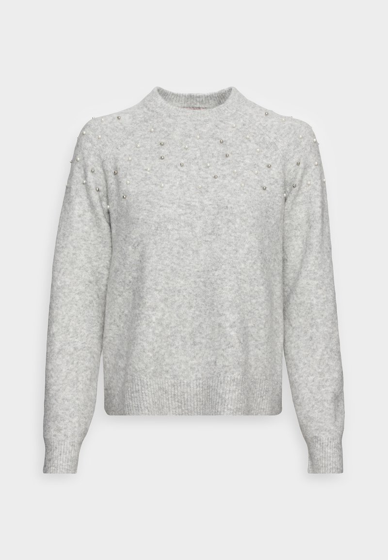 Anna Field PEARL DETAIL - Strickpullover - mottled grey/grau-meliert - Zalando.de