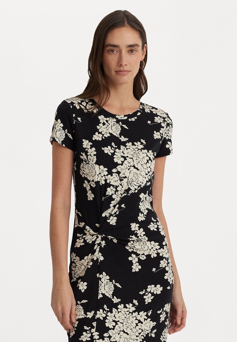 Lauren Ralph Lauren SYPORAH SHORT SLEEVE DAY DRESS - Etuikleid - black/cream/offwhite - Zalando.de
