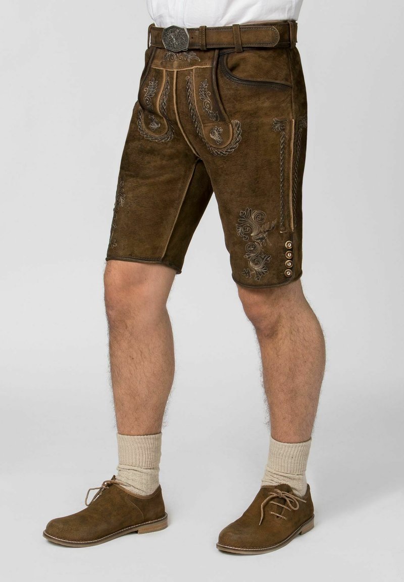 Stockerpoint MIT GÜRTEL THOMAS2 - Lederhose - stein geäscht/braun ...