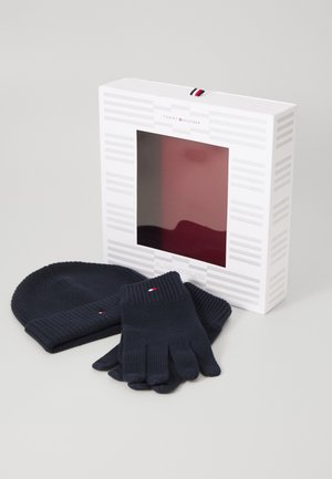 Tommy Hilfiger ESSENTIAL BEANIE & GLOVES SET - Fingerhandschuh - black/schwarz - Zalando.ch