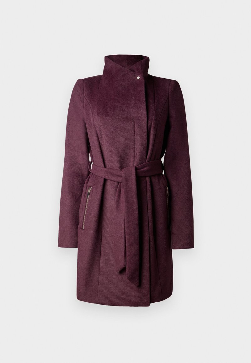 Vero Moda VMTWODOPE BELT JACKET - Winter coat - winetasting/bordeaux ...