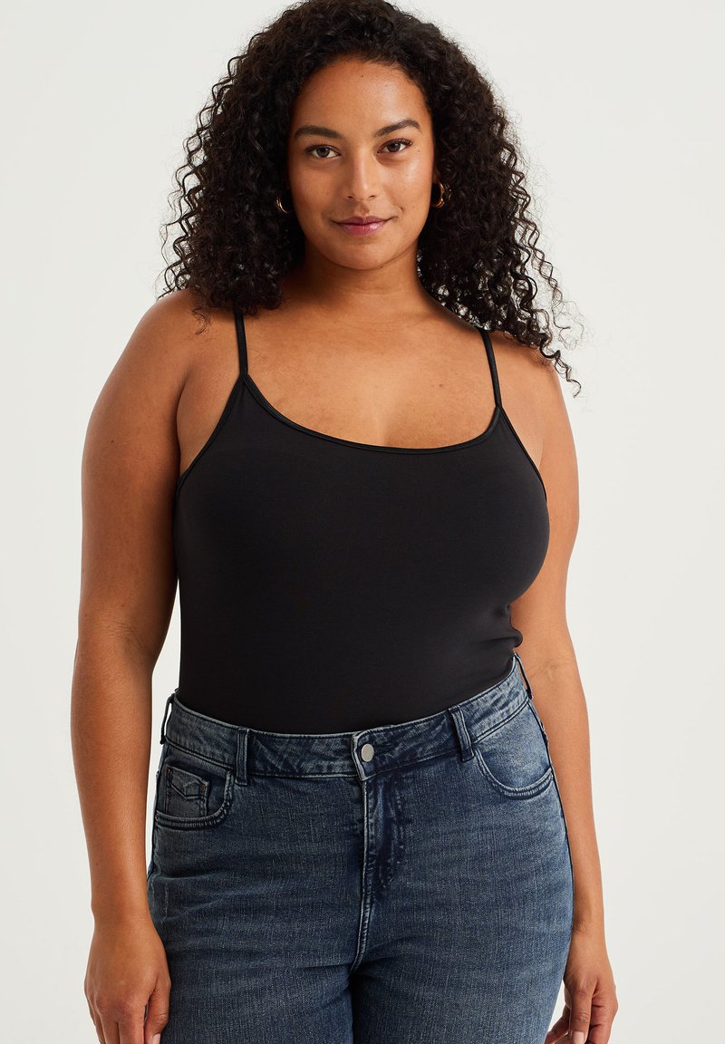 WE Fashion CURVE - Top - black/schwarz - Zalando.at