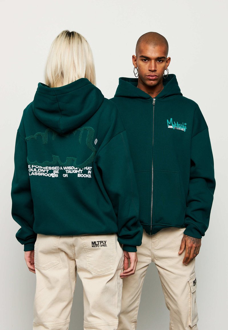 Multiply Apparel PROFIL - Sweatjacke - botanical garden/dunkelgrün ...