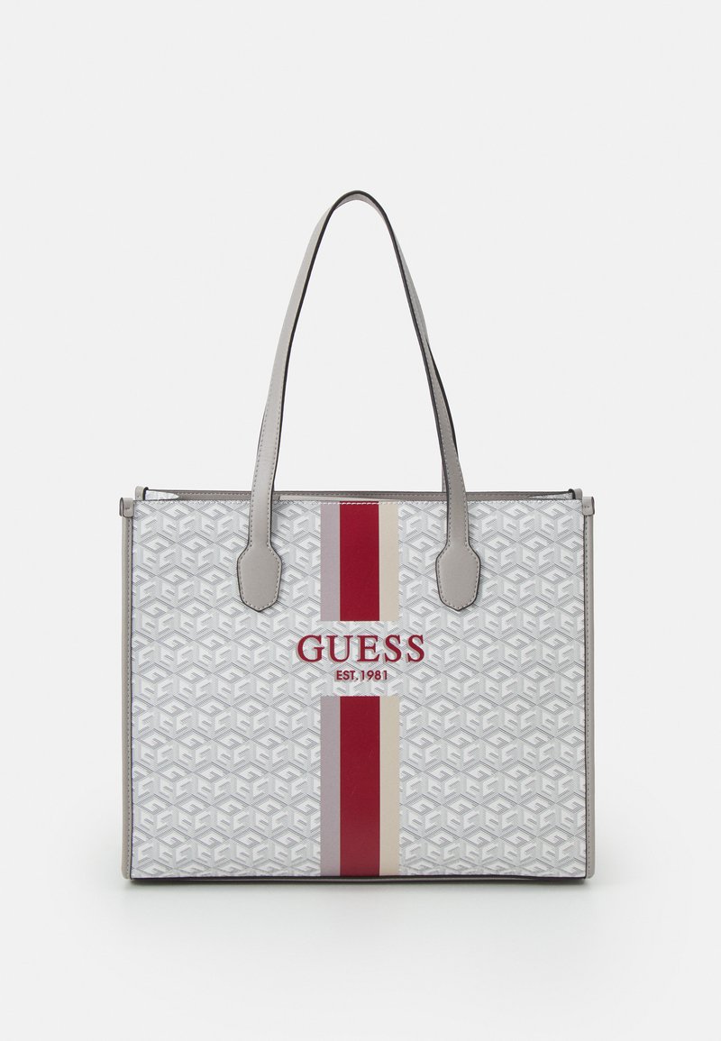 Guess SILVANA - Tote bag - stone logo/off-white - Zalando