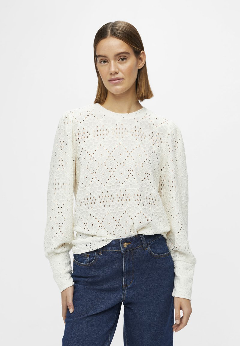 Object GEMUSTERTES - Blouse - cloud dancer/white - Zalando.ie