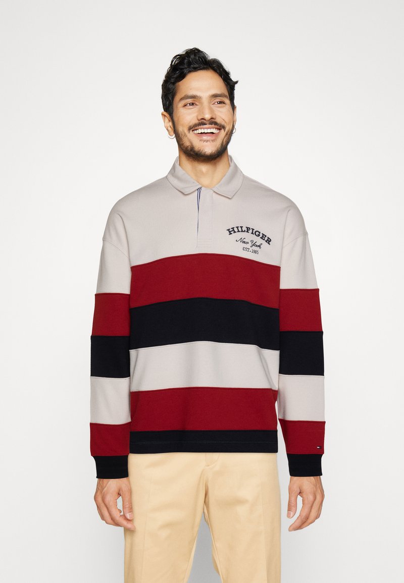 Tommy Hilfiger STRIPE PREP RUGBY - Polo - wheathered white/multi ...