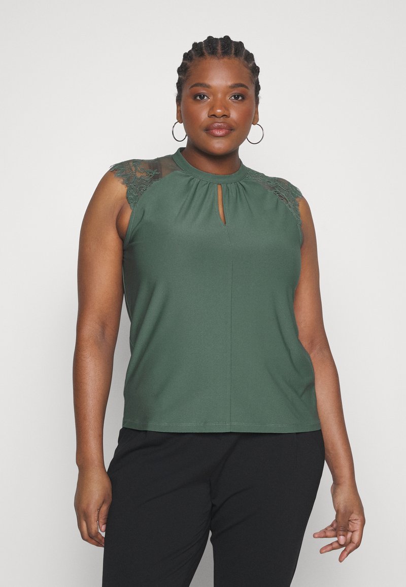 Vero Moda Curve VMMILLA TEE - Topper - laurel wreath/grønn - Zalando.no