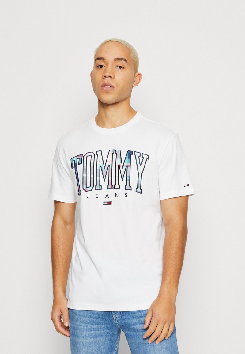 Tommy Jeans TARTAN TEE - T-Shirt print - white/weiß - Zalando.de