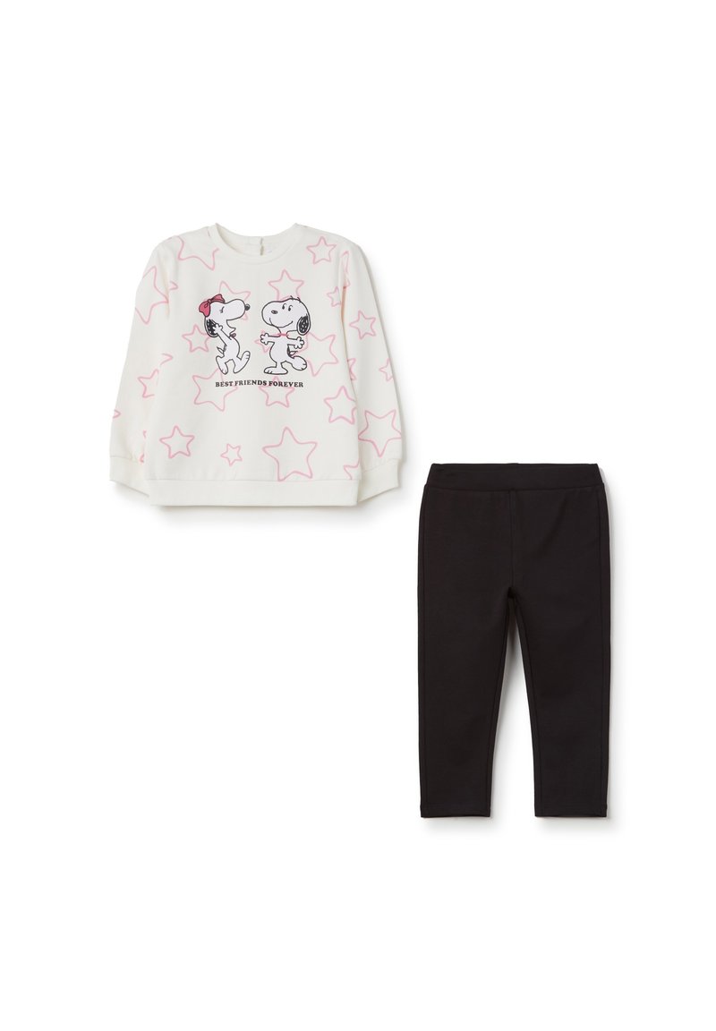 OVS JOGGING SET WITH BELLE AND SNOOPY - Trainingspak - black white ...