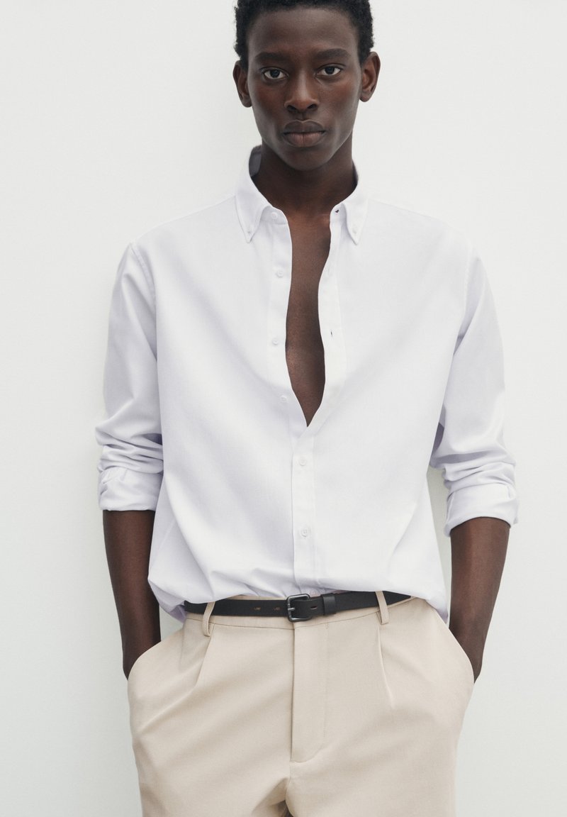 Massimo Dutti REGULAR FIT TEXTURED - Shirt - white - Zalando.de