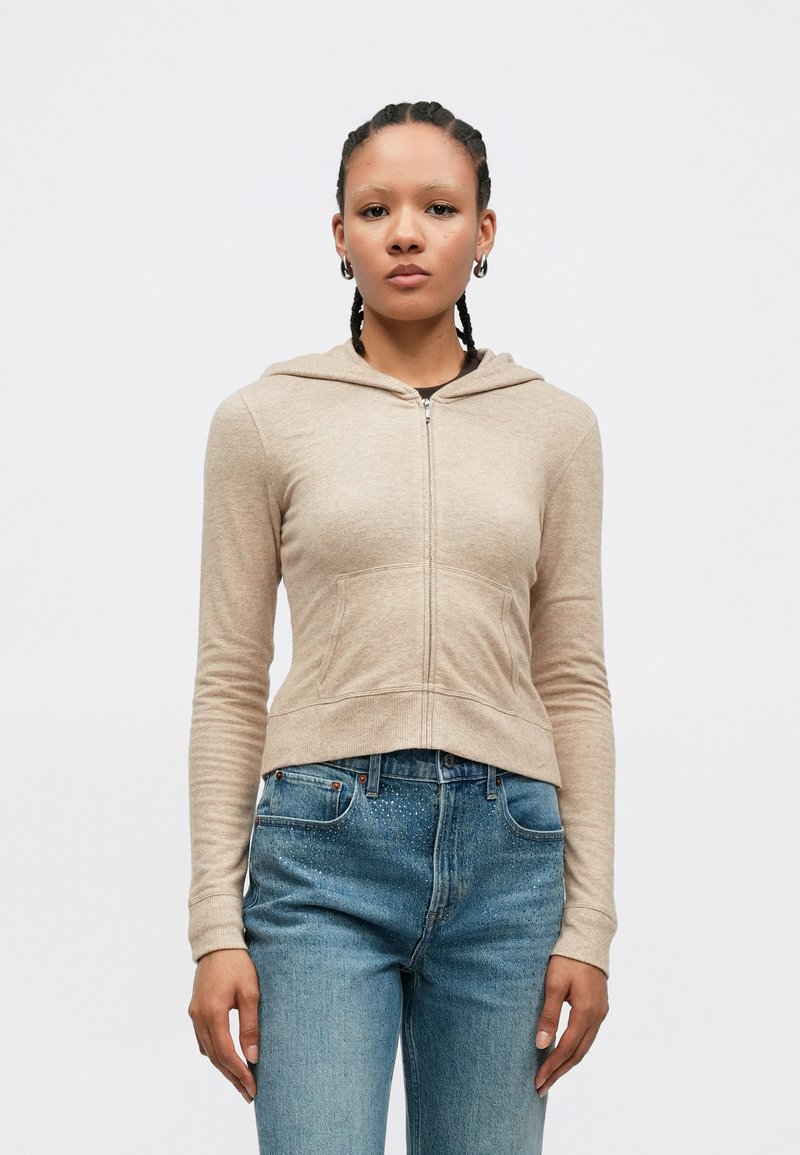 Abercrombie & Fitch FULL ZIP - Sweater met rits - beige - Zalando.nl