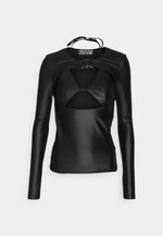 Versace Jeans Couture LIGHT SHINY - Topper langermet - black/svart ...