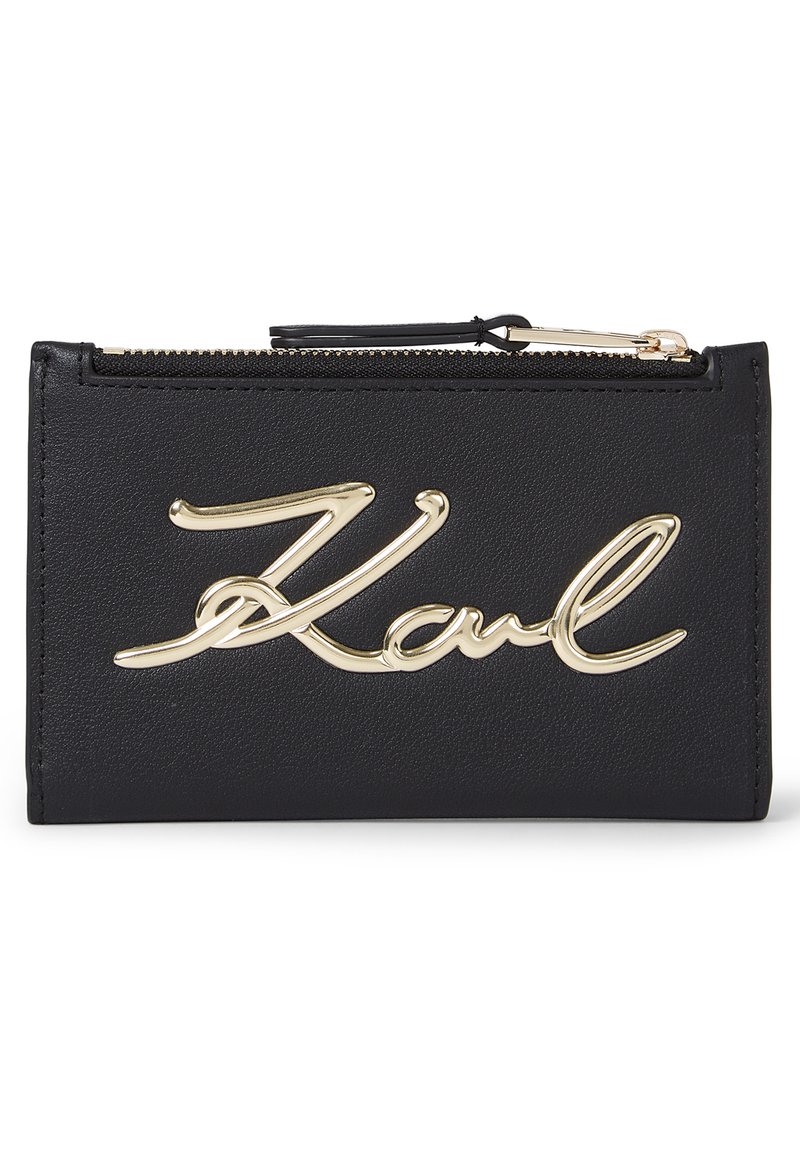 KARL LAGERFELD K SIGNATURE BIFOLD ZIP CH - Lompakko - black/gold/musta ...
