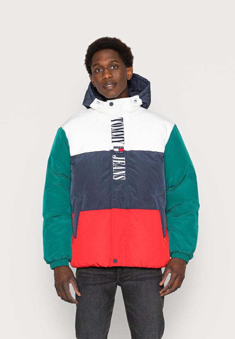Tommy Jeans ARCHIVE COLORBLOCK PUFFER - Winterjacke - white/multi/weiß ...