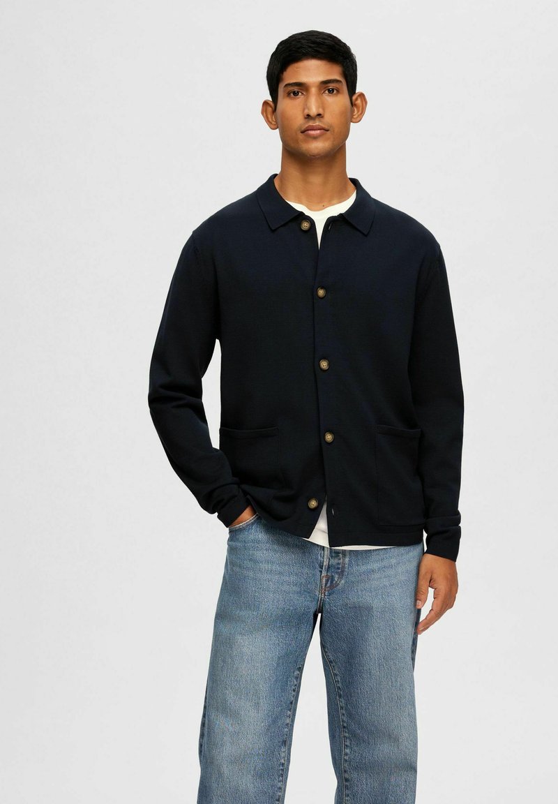 Selected Homme Strickjacke - sky captain/dunkelblau - Zalando.ch