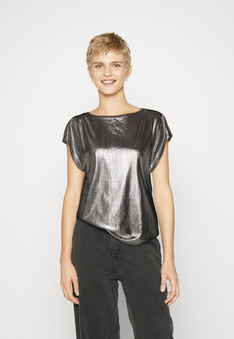 VILA VILINEA - T-shirt print - black/silver-coloured/zwart - Zalando.nl