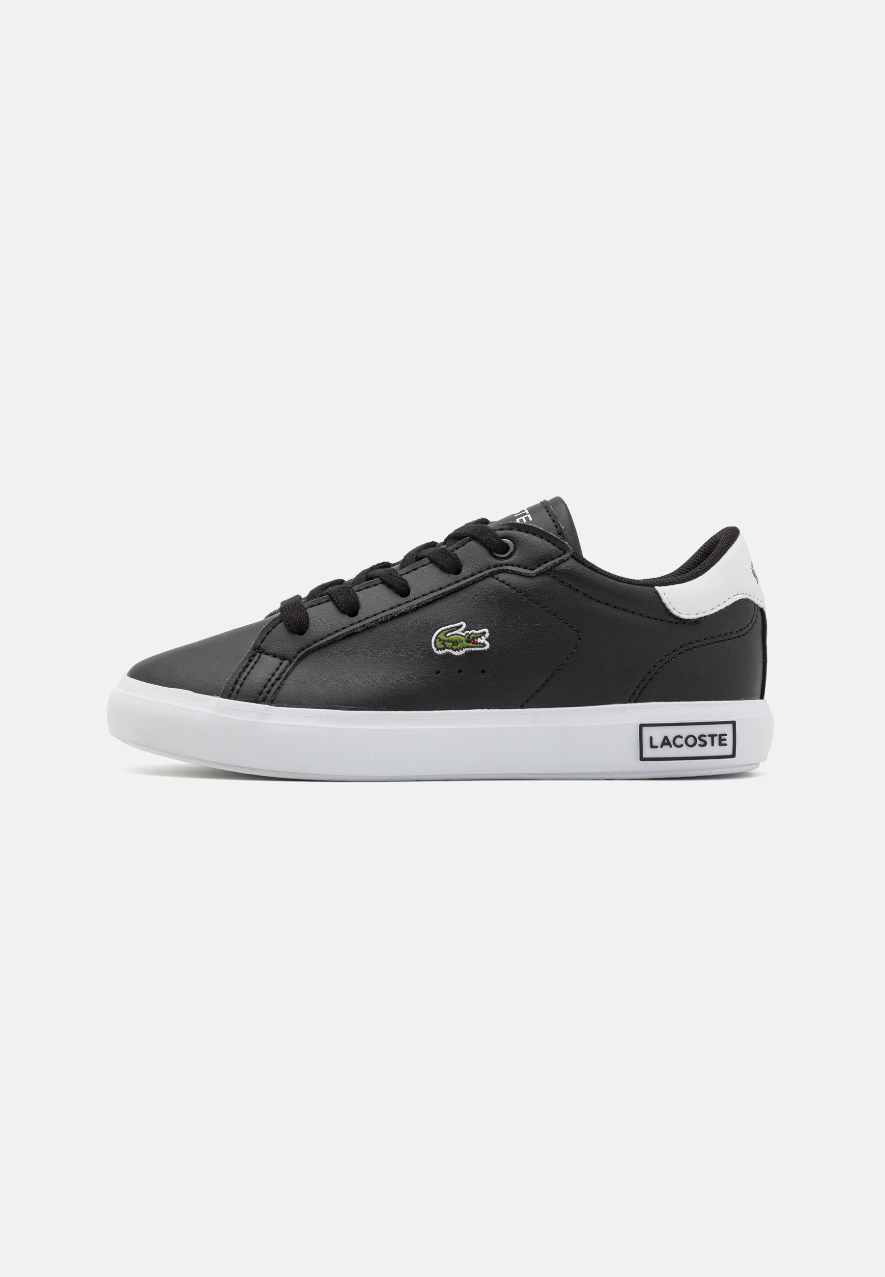 Lacoste POWERCOURT CHILDREN UNISEX Baskets basses black white noir ZALANDO.FR