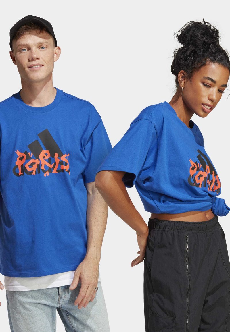 adidas Performance GRAPHIC UNISEX - T-Shirt print - royal blue/royal ...