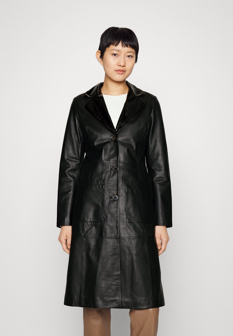 STUDIO ID LYDIA LONG - Trenchcoat - black napa shinny/svart - Zalando.se