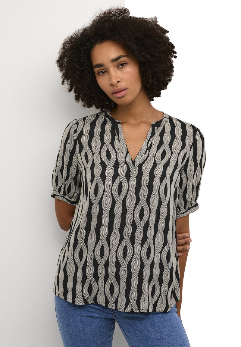 Kaffe Bluse - small black rope print/schwarz - Zalando.ch