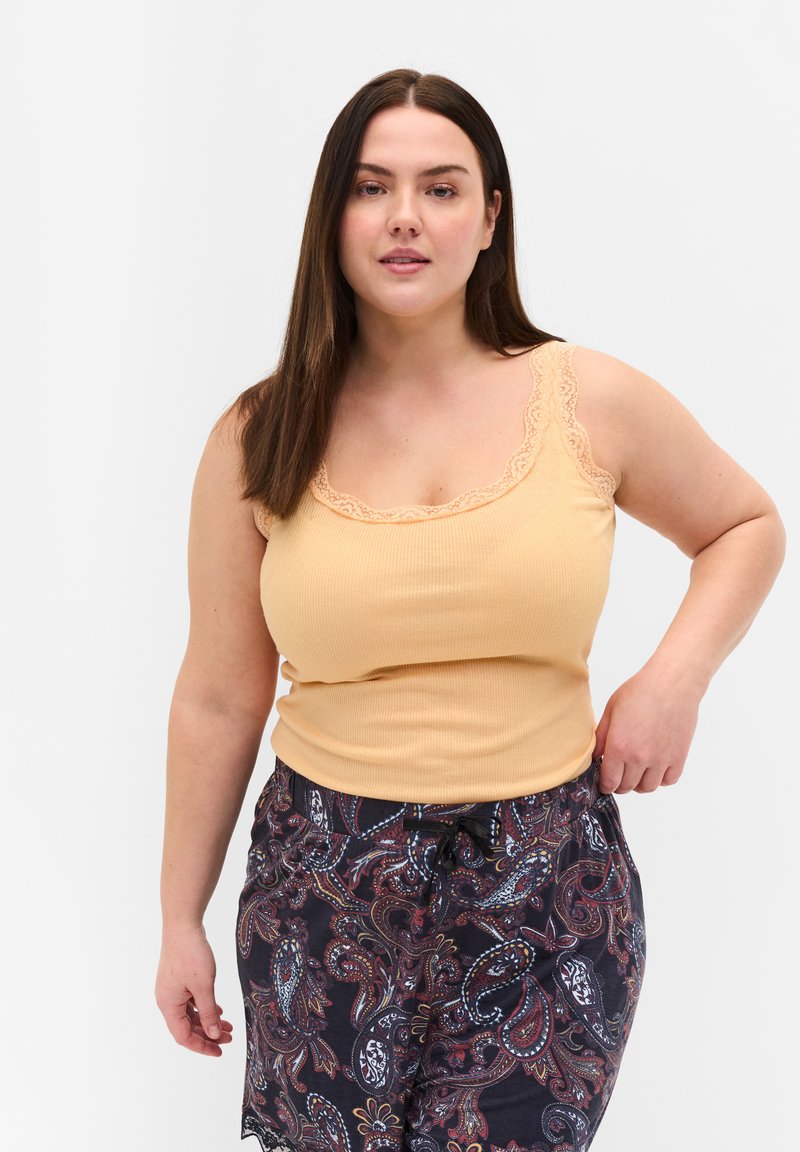 Zizzi WITH LACE TRIM - Top - beige - Zalando.de