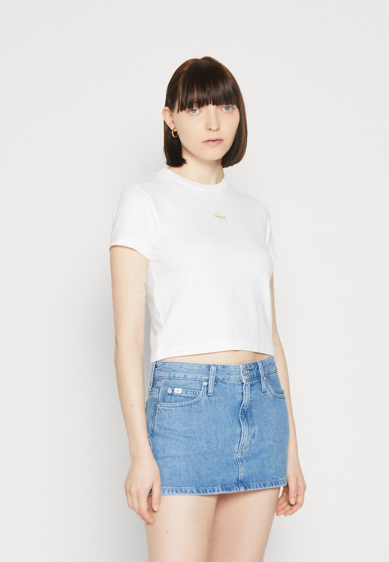 Calvin Klein Jeans MONOLOGO BABY TEE - T-shirt basic - bright white/wit - Zalando.be