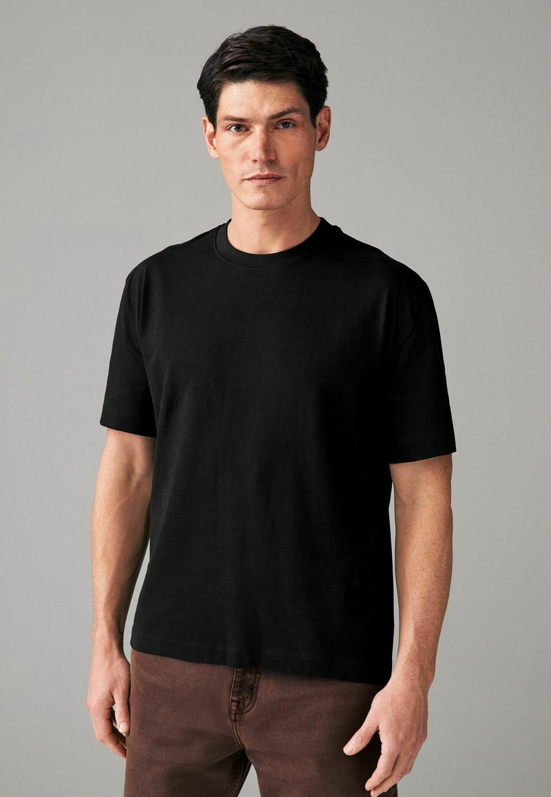 Next TALL FIT - HEAVYWEIGHT - Basic T-shirt - black - Zalando