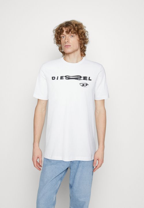 Diesel T-DIEGOR-C14 - T-shirts med print - white/hvit - Zalando.no