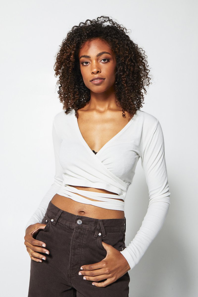 America Today LONGSLEEVE LIBBY - Long sleeved top - off white/off-white - Zalando.de