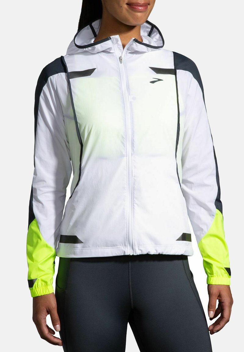 Brooks RUN VISIBLE CONVERTIBLE JACKET - Laufjacke - white asphalt ...