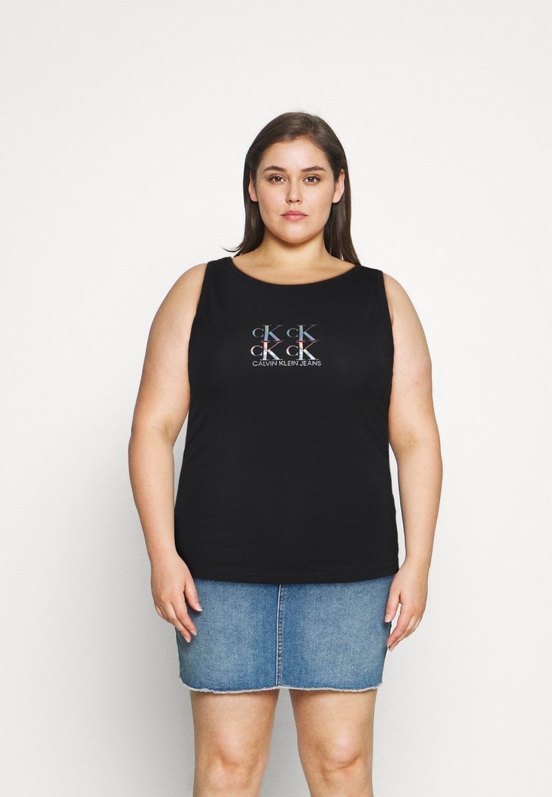 Calvin Klein Jeans Plus SHINE LOGO RACER BACK - Top - black - Zalando.de