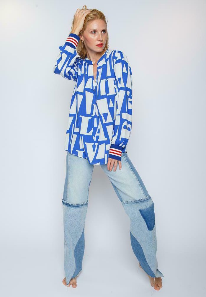 Emily Van Den Bergh Blouse Azurlettersblauw Zalandonl