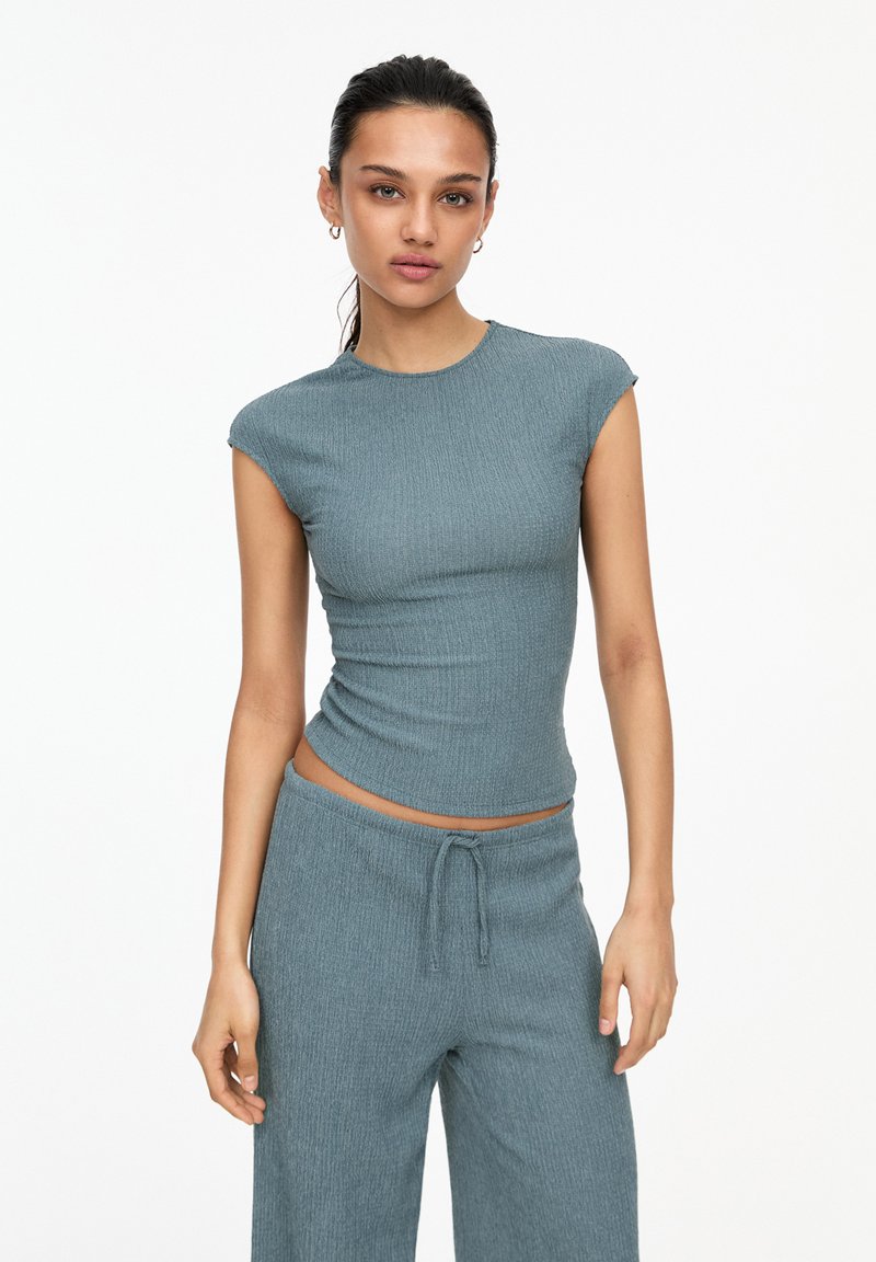 PULL&BEAR CREPE - Bluse - blue/blau - Zalando.ch
