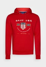 GANT BANNER SHIELD HOODIE - Collegepaita - ruby red/punainen - Zalando.fi