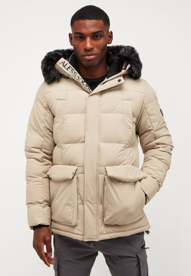 Alessandro Zavetti LETO 2.0 PUFFER PARKA JACKET - Winter jacket - stone ...