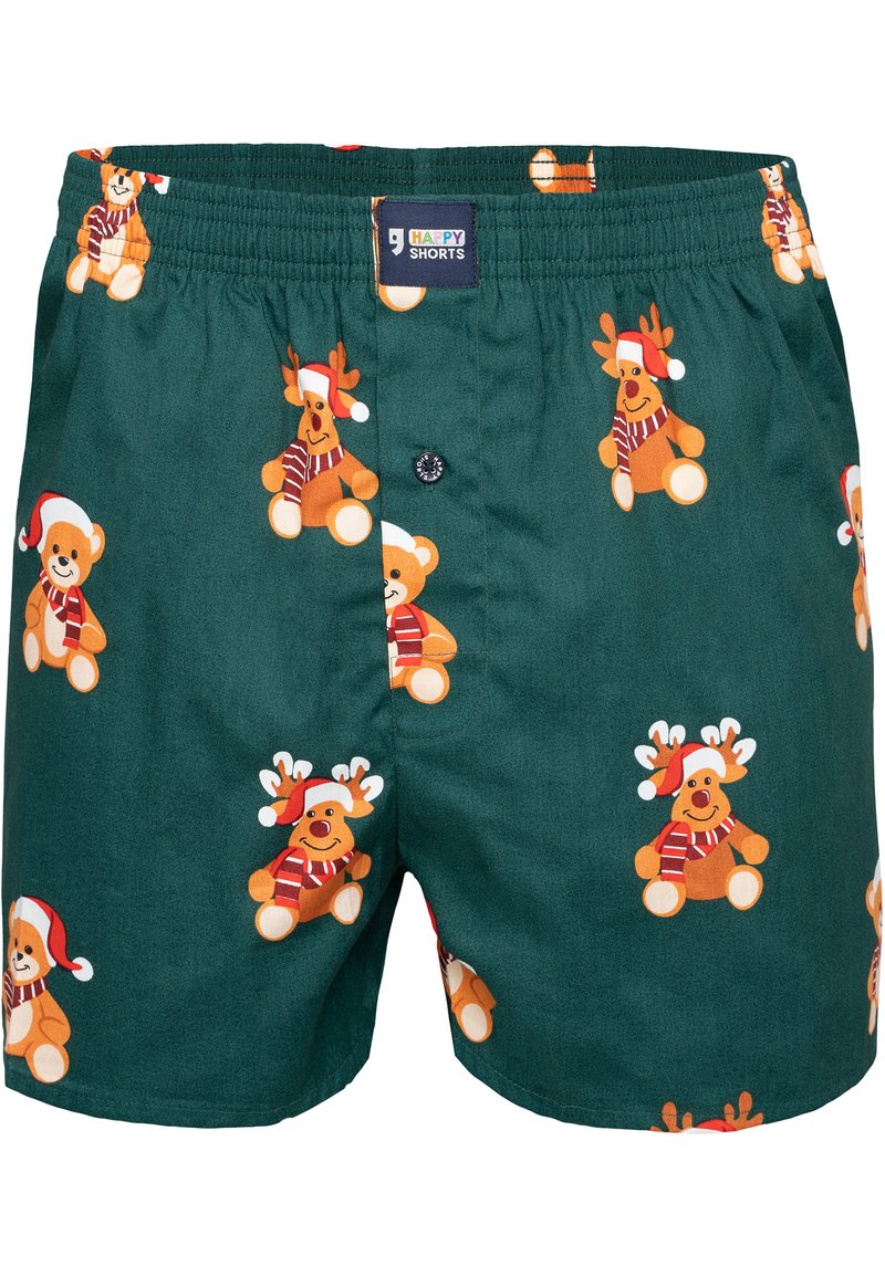 Happy Shorts CHRISTMAS - Boxershorts - teddy & reindeer/dunkelgrün - Zalando.ch