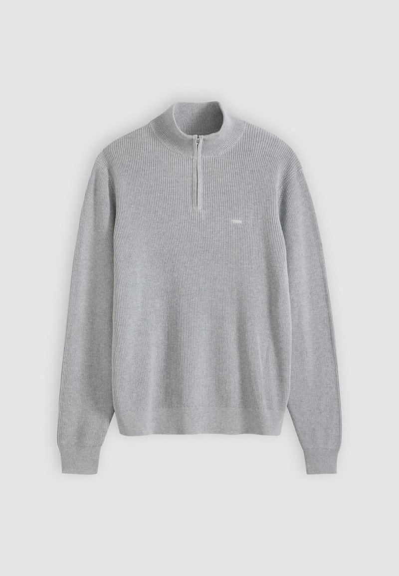 Levi's® HM QUARTER ZIP SWEATER - Jumper - mid tone grey heather/mottled ...